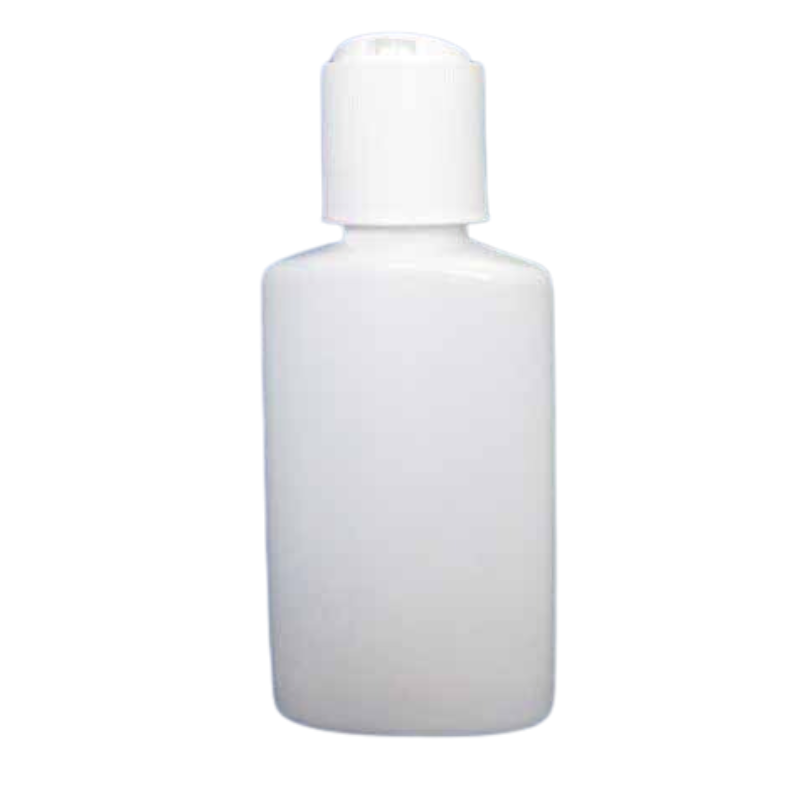 Botella para crema o jabón 60 cc. ovalada boca 240 tapa Disc - Top - Plásticos Chile