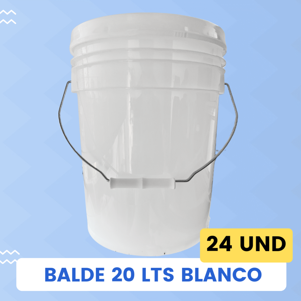 Balde Blanco 20 Litros - Venta de Baldes | Plásticos Chile